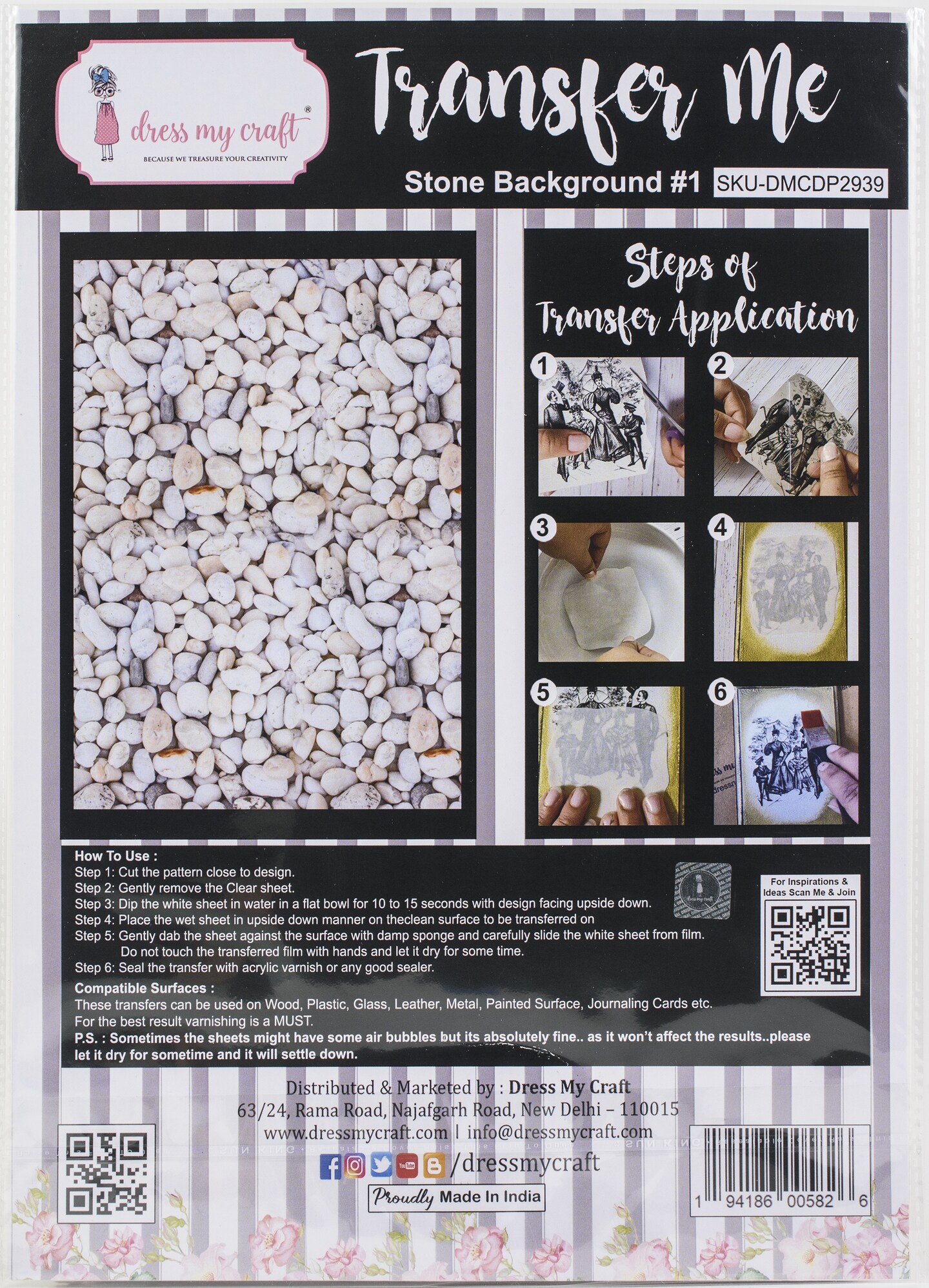 Dress My Craft Transfer Me Sheet A4-Stone Bakground #1, Count: 1 | Michaels