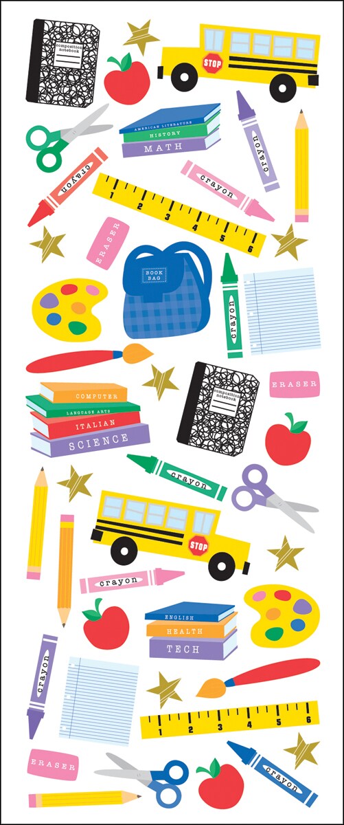 Sticko Dimensional Stickers-Time For School | Michaels