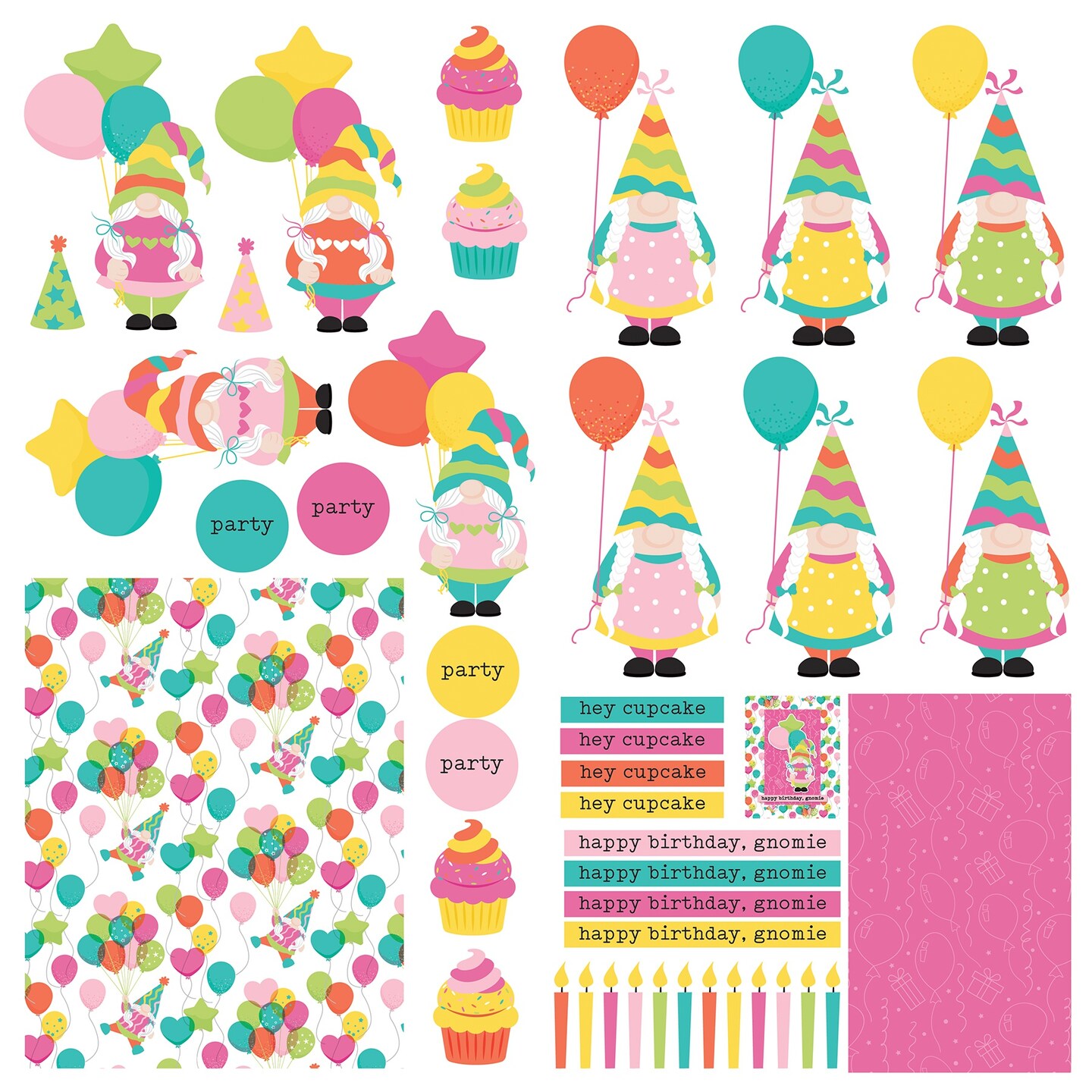 Tulla's Birthday Cardstock Die-Cut Sheet 12"X12"-, Count: 1, Model ...