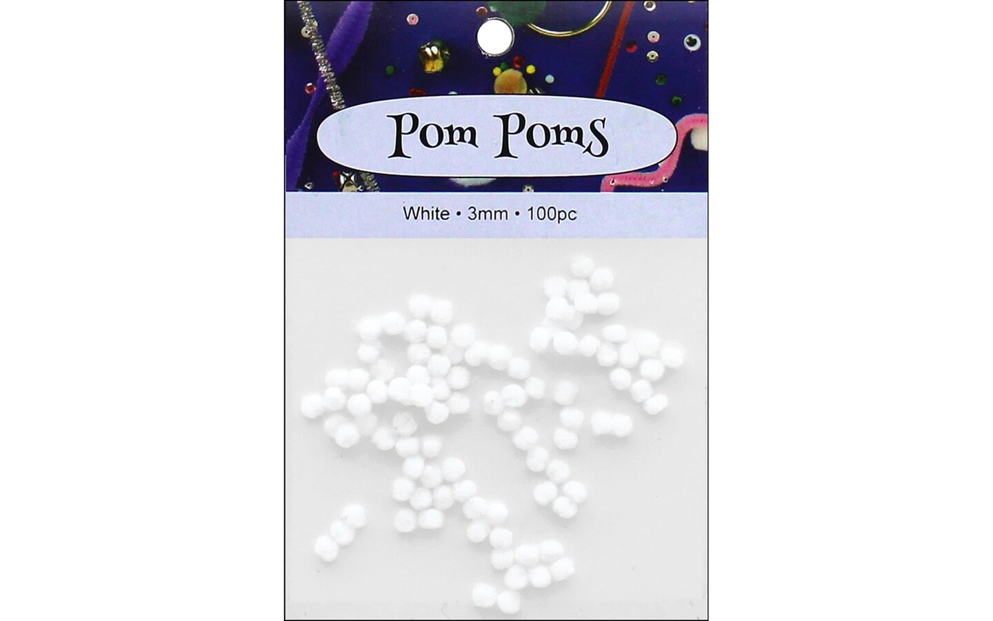 PA Ess Pom Pom 3mm Pkg 100pc White | Michaels