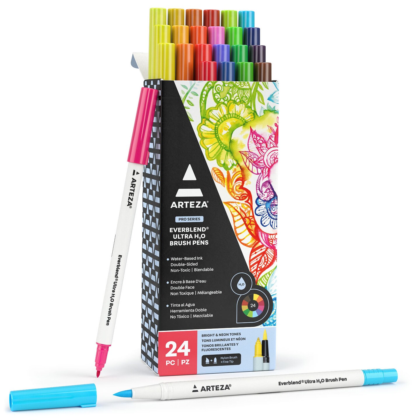 Arteza Everblend H20 Dual Tip Pen, Brights & Neons - 24 Pack | Michaels