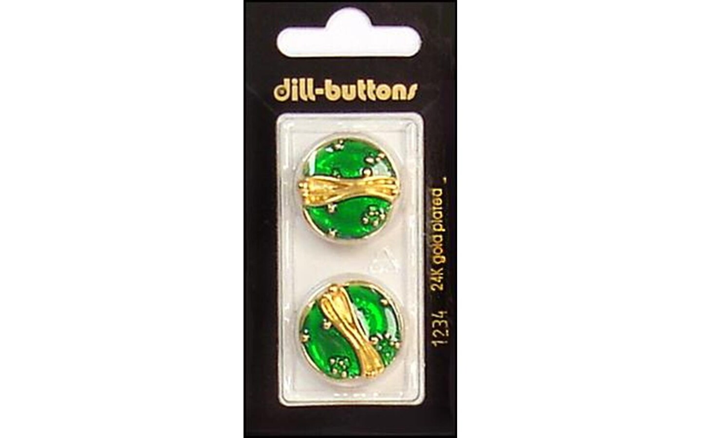 Dill Buttons 22mm 2pc Shank Enamel Green/Gold | Michaels