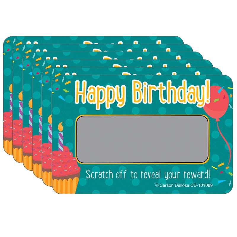 Happy Birthday! Scratch Off Awards & Certificates, 30 Per Pack, 6 Packs ...