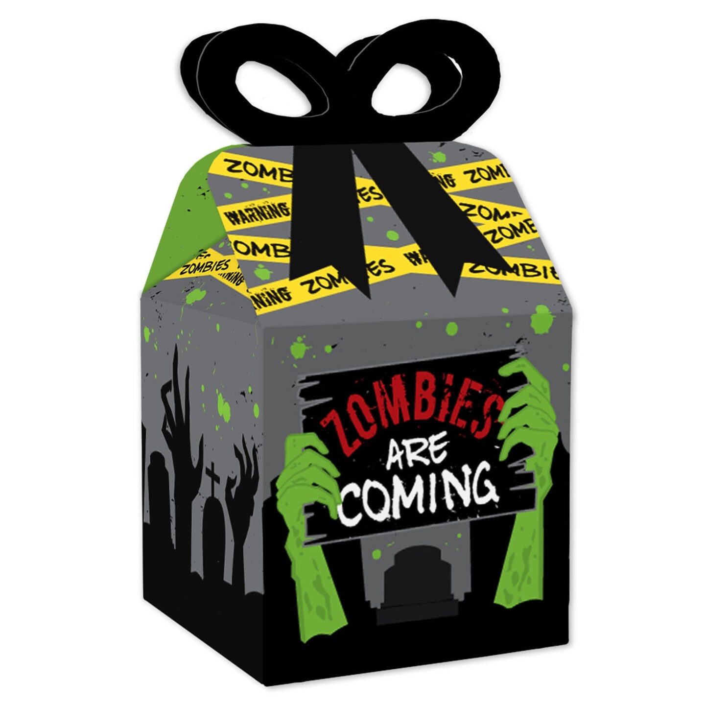 Big Dot of Happiness Zombie Zone - Square Favor Gift Boxes - Halloween ...
