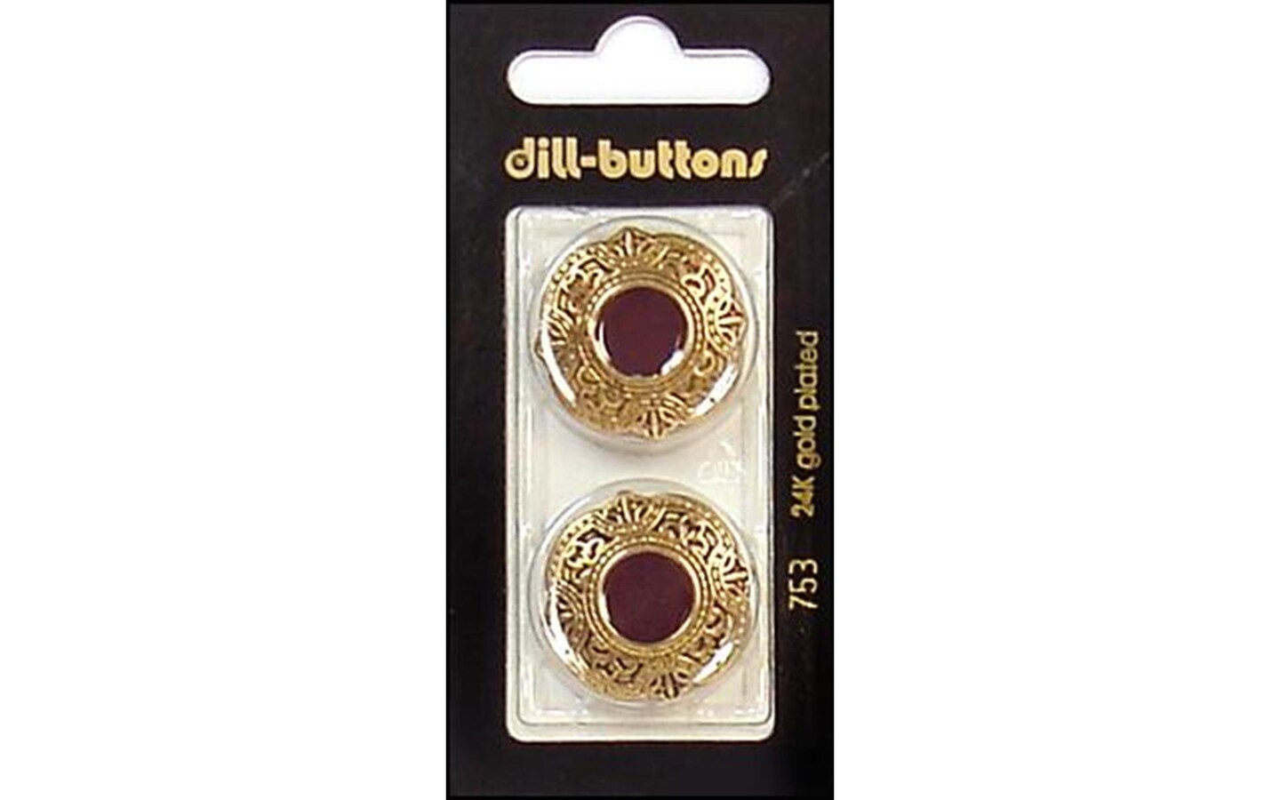 Dill Buttons 25mm 2pc Shank Enamel Wine/Gold, Model: PA-143116 | Michaels