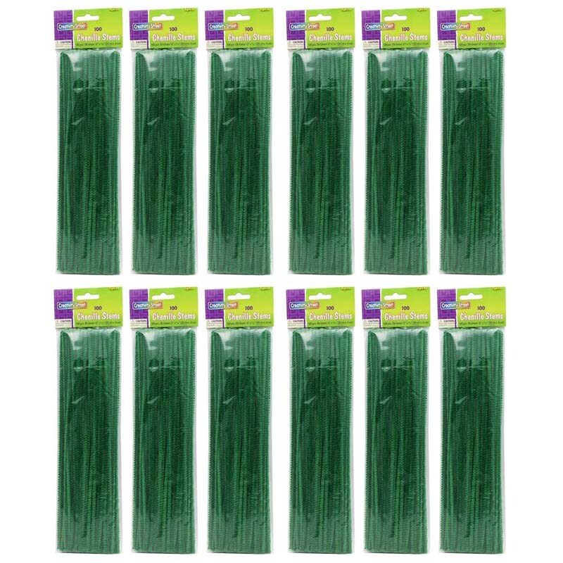 Regular Stems, Dark Green, 12" x 4 mm, 100 Per Pack, 12 Packs | Michaels