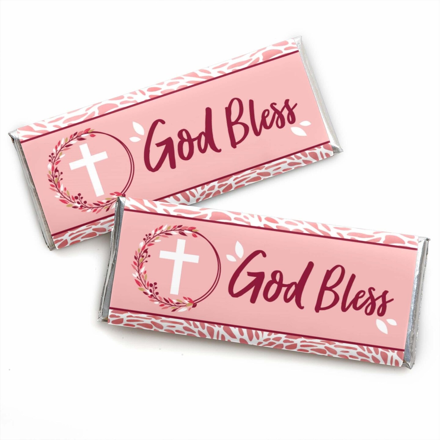 Big Dot of Happiness Pink Elegant Cross - Candy Bar Wrapper Girl ...