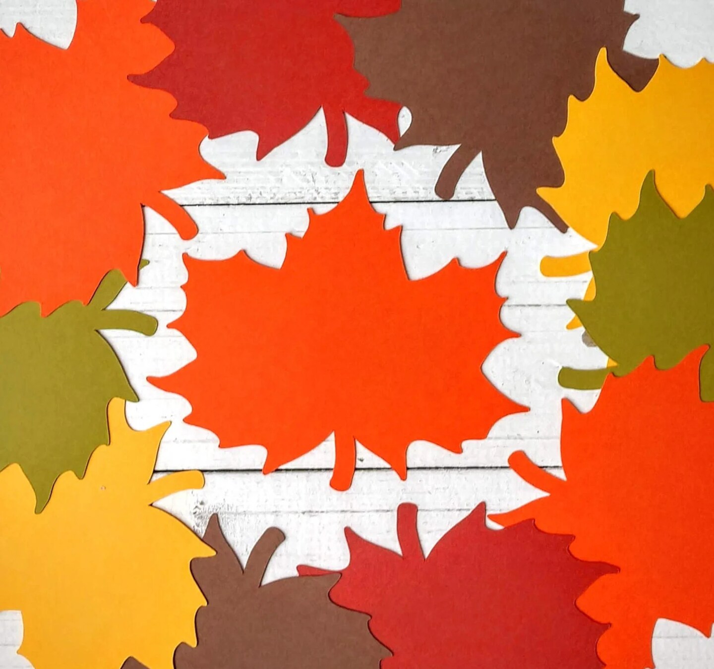 10 Fall Colored Leaf Die Cuts, Autumn Leaves Cutouts for Banners ...