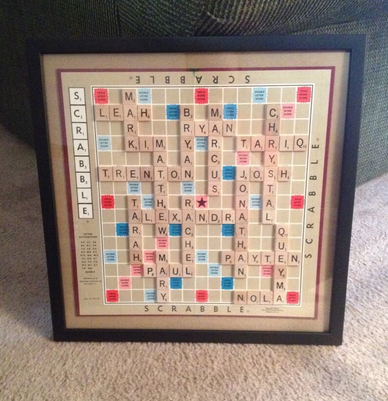 Custom Framed Scrabble Boards - Personalized Gift - Vintage Scrabble ...