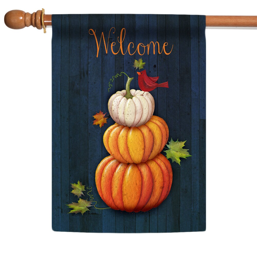 Welcome Pumpkin Cardinal Decorative Fall Double Sided Flag | Michaels