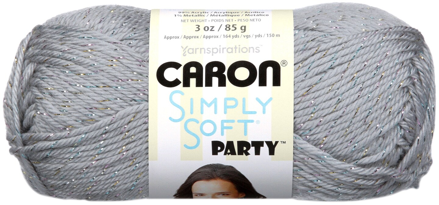 Caron Simply Soft Party Yarn-Silver Sparkle | Michaels