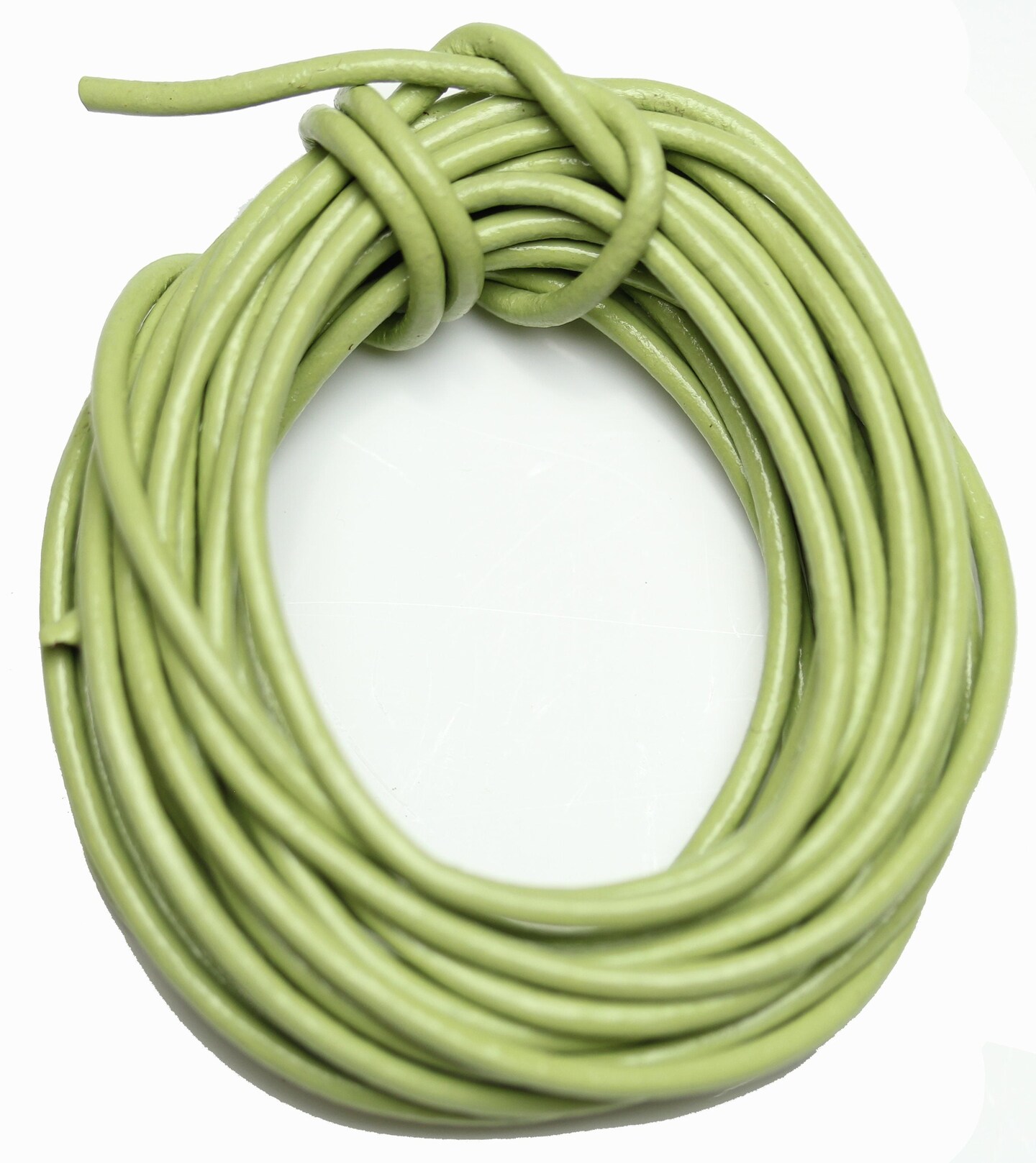Real Leather Cording 2mm Sage Green Polished | Michaels