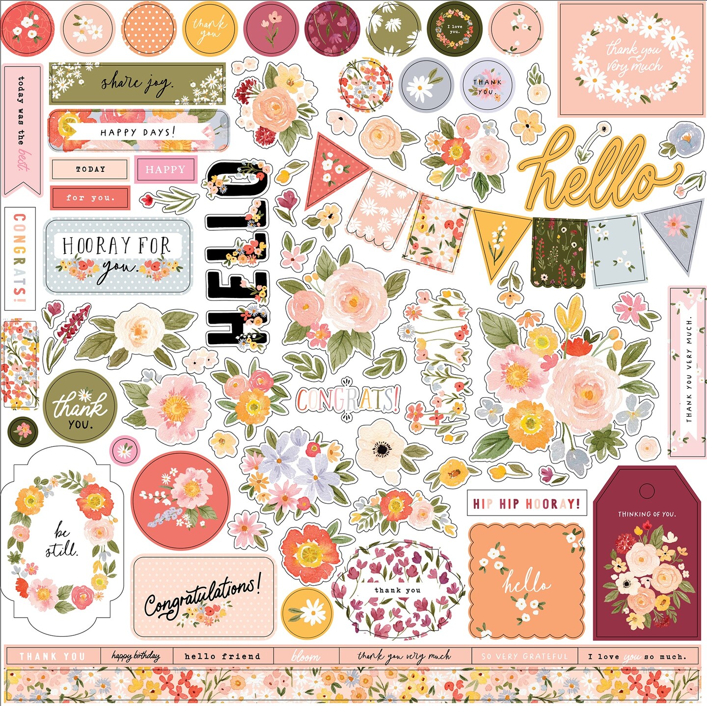 Flora No. 5 Cardstock Stickers 12"X12"-Elements | Michaels