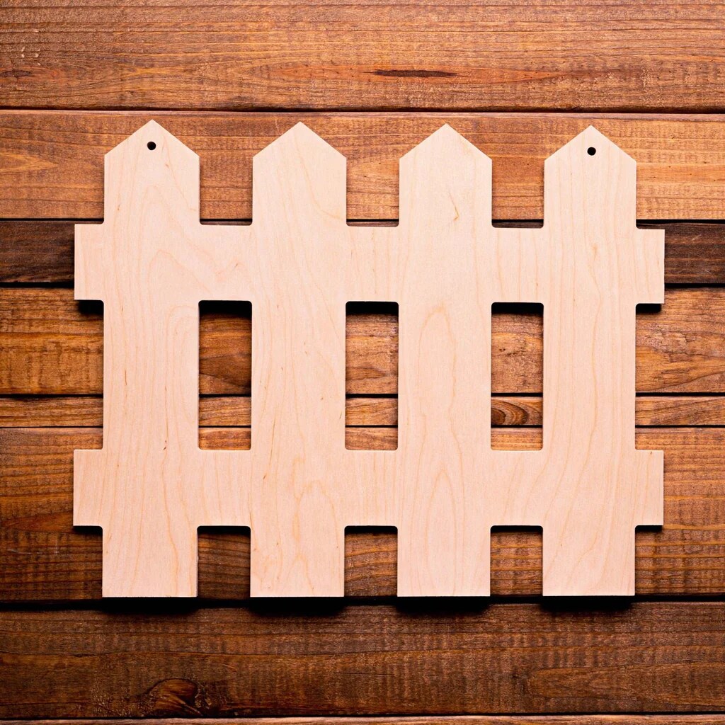 19.5 in. Unfinished Wooden Fence Shape | Michaels