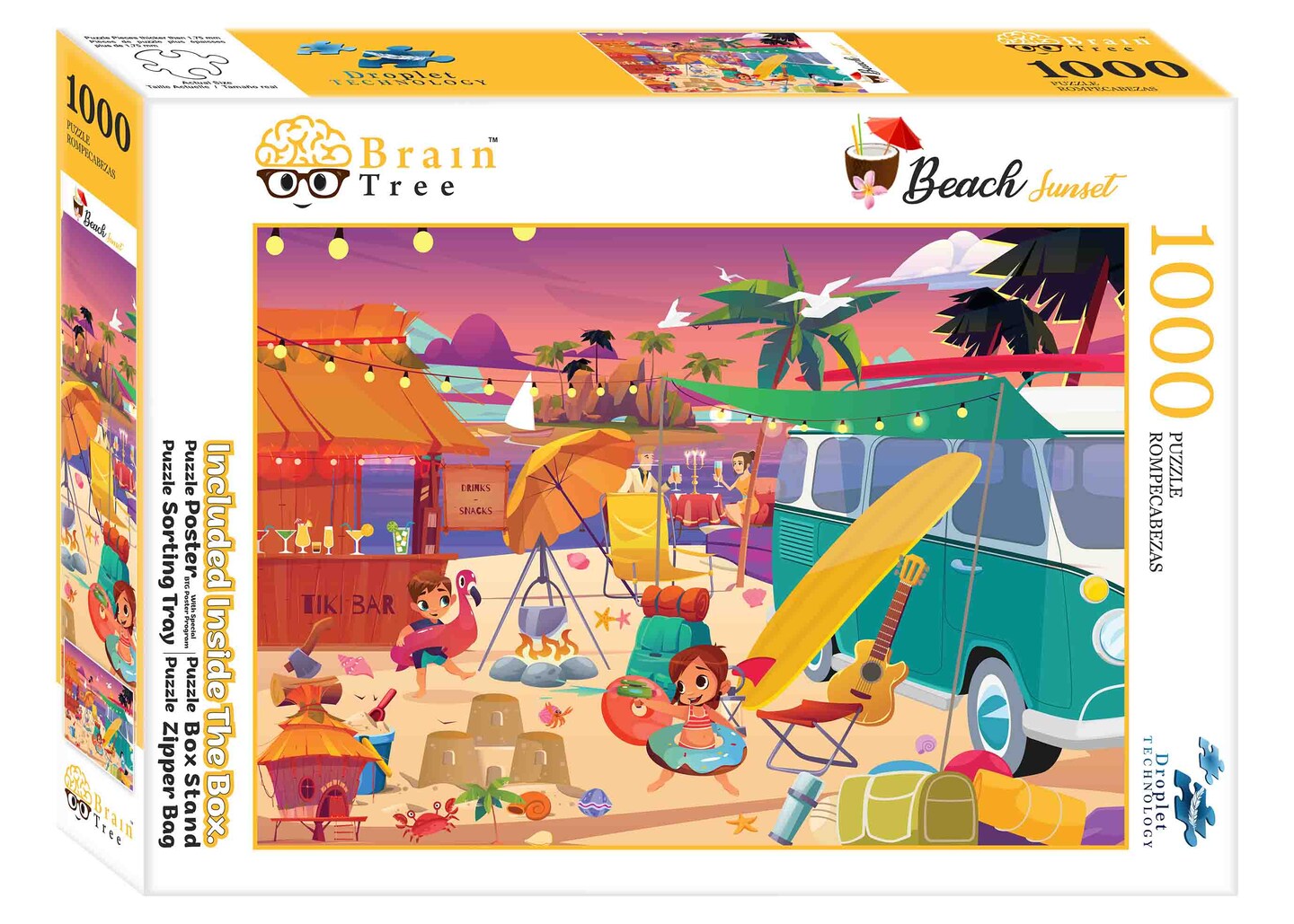 Brain Tree - Beach Sunset Jigsaw Puzzles 1000 Piece | Puzzle Games ...