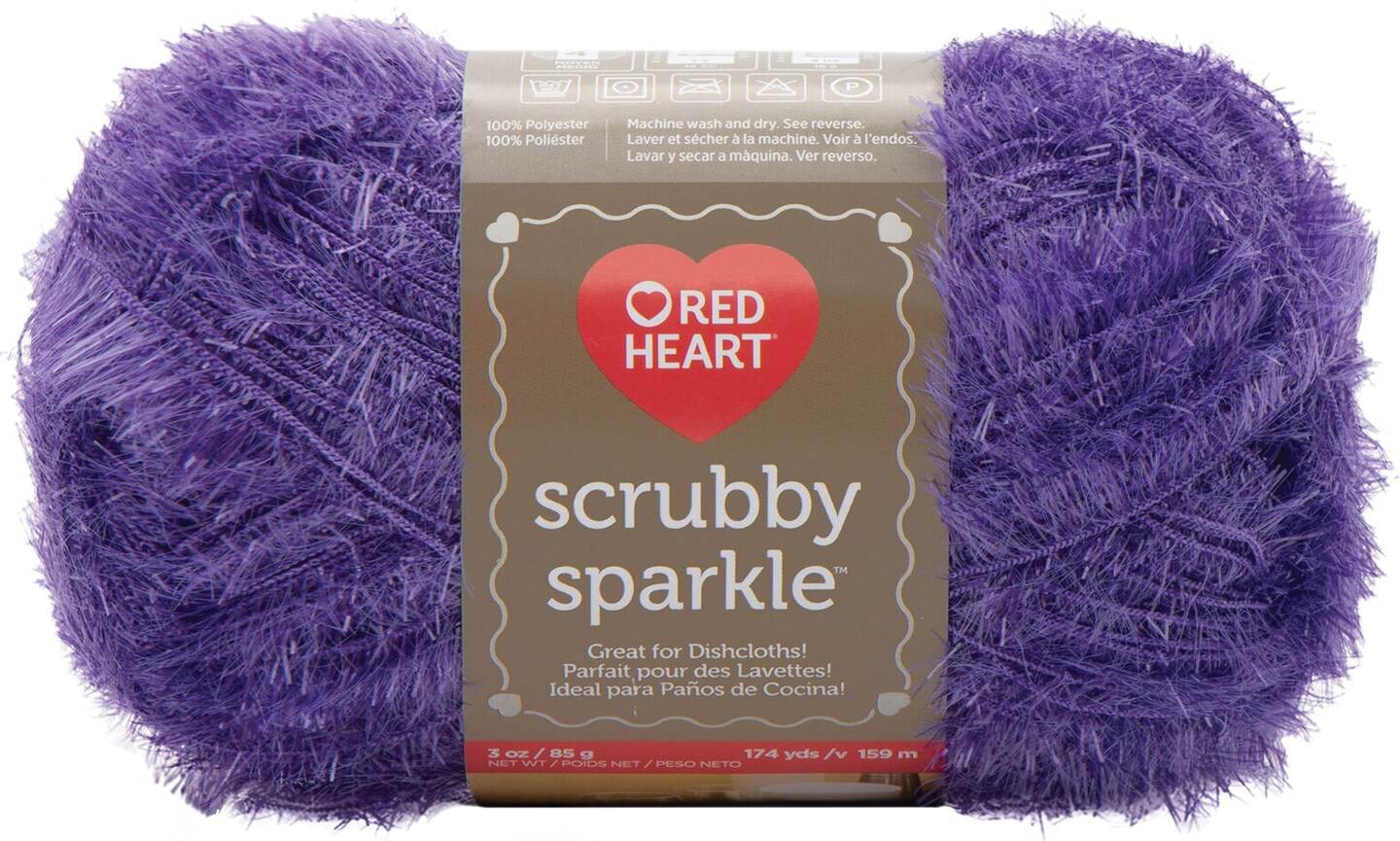 Red Heart Scrubby Sparkle Yarn-Grape | Michaels