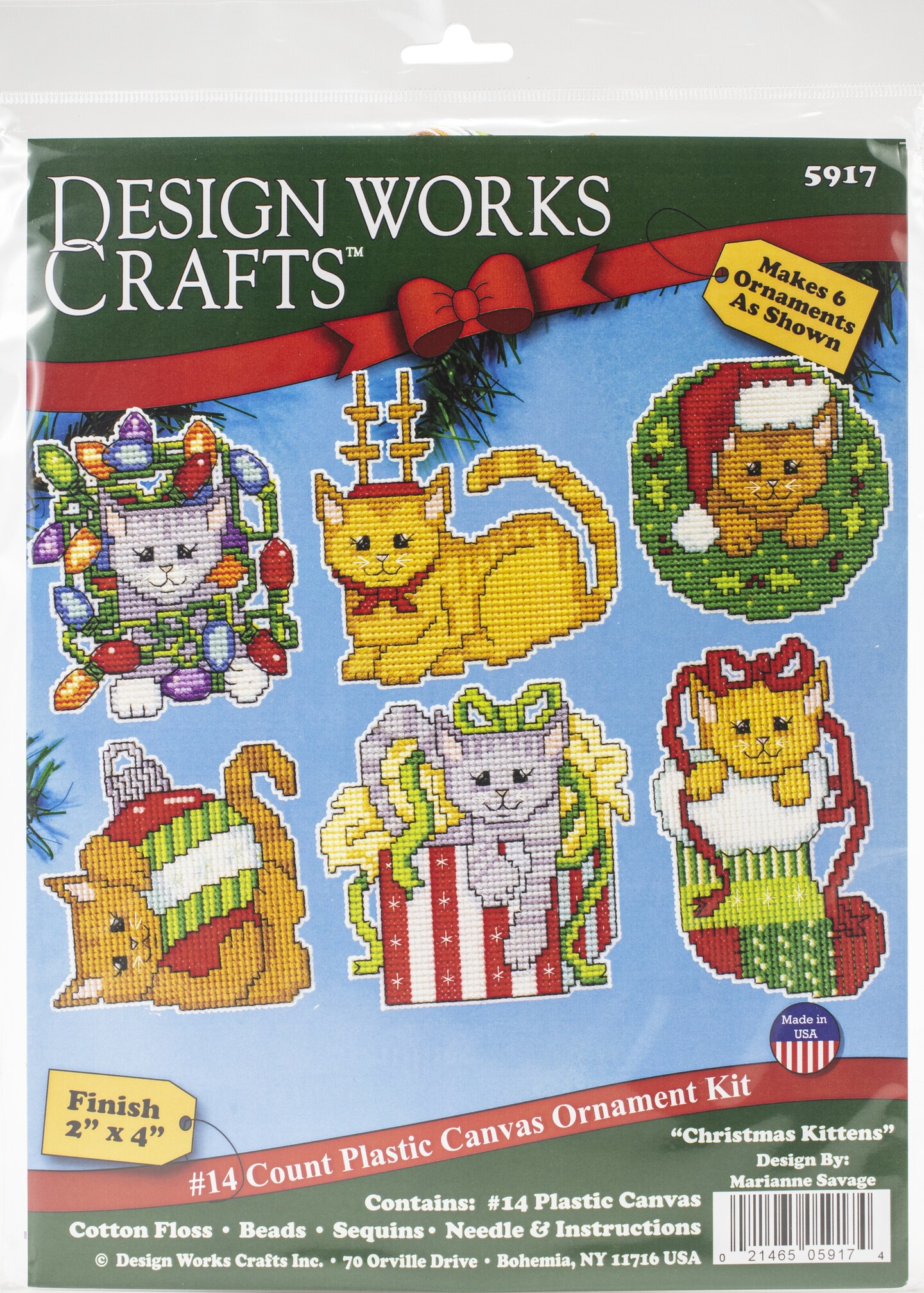 Design Works Plastic Canvas Ornament Kit 3"X3.5" Set Of 6-Christmas ...