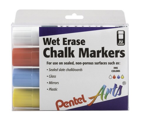 WET ERASE CHALK MARKER JUMBO 4PK SET(WHITE/RED/BLUE/YELLOW) | Michaels