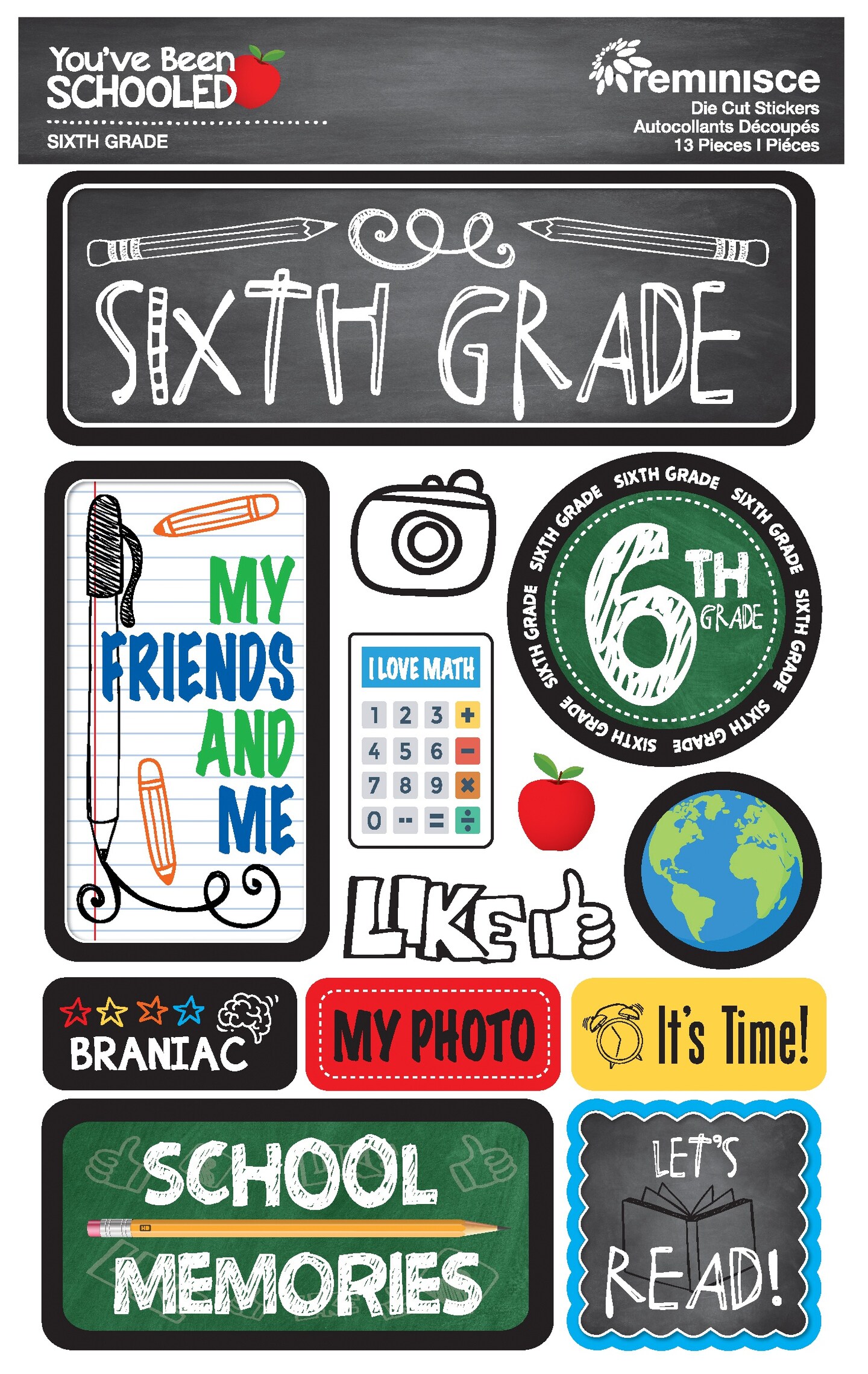 Reminisce You've Been Schooled 3D Dimensional Stickers-6th Grade | Michaels
