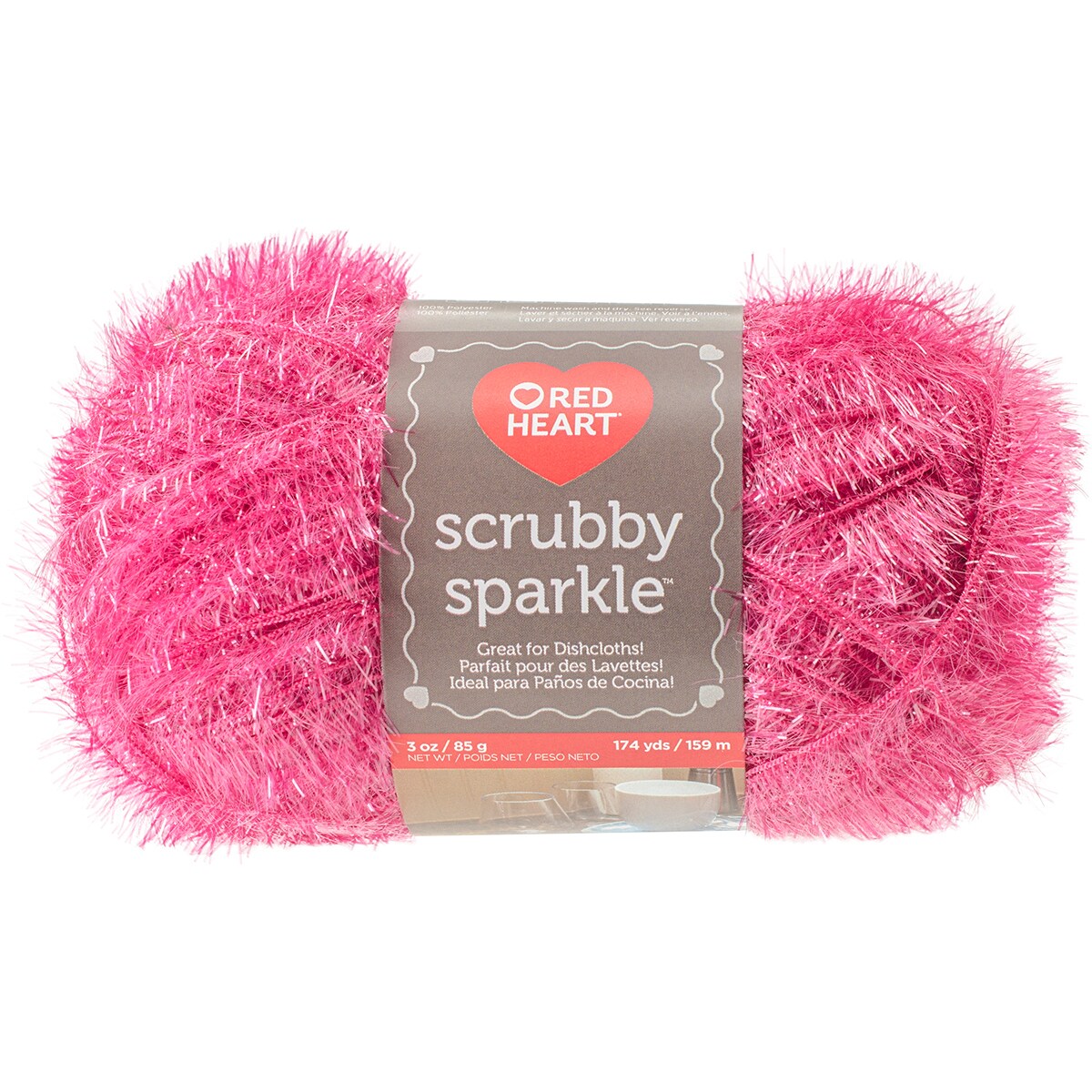 Red Heart Scrubby Sparkle Yarn-Watermelon | Michaels