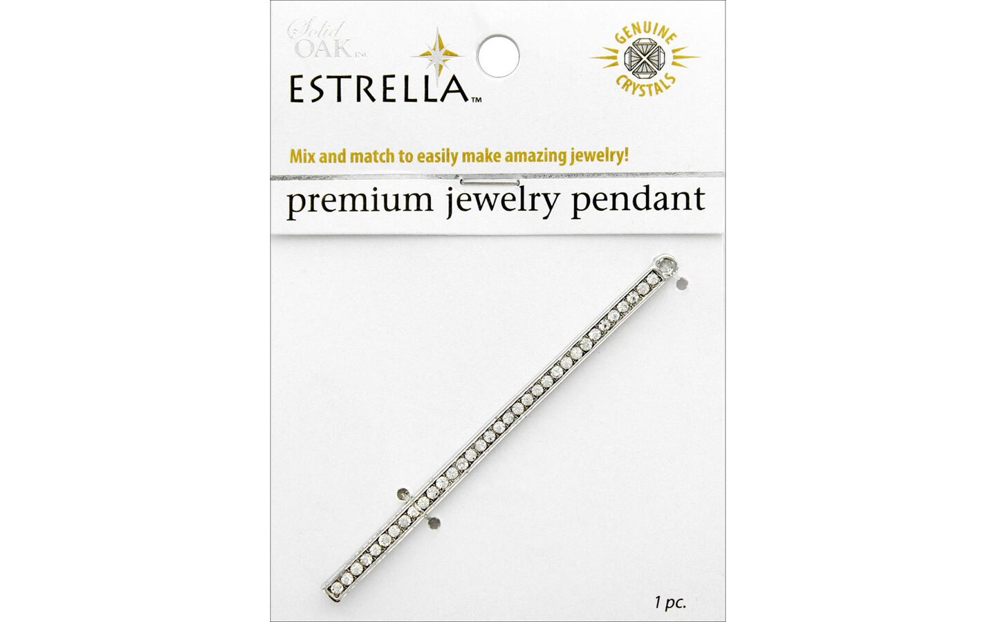 Solid Oak Estrella Straight Bar Slvr/Crys | Michaels