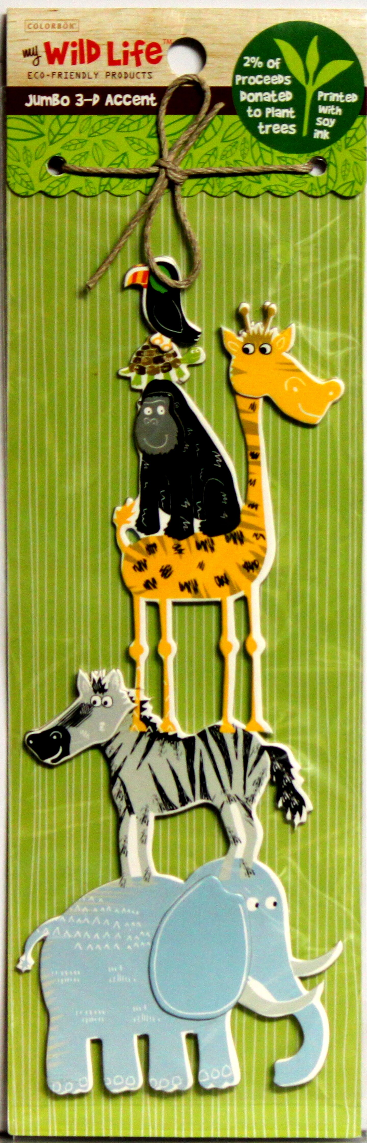 My Wild LIfe Jumbo 3-D Dimensional Adhesive Zoo Animals Chipboard ...