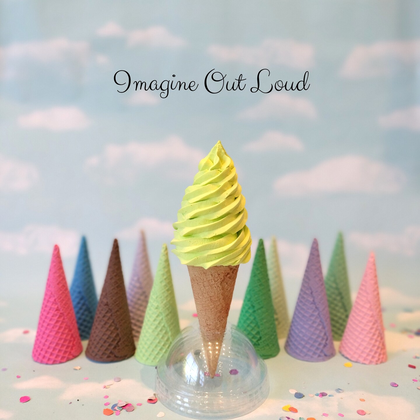 Fake Ice Cream CONE and COLOR CHOICE Soft Serve Lime Prop | MakerPlace ...