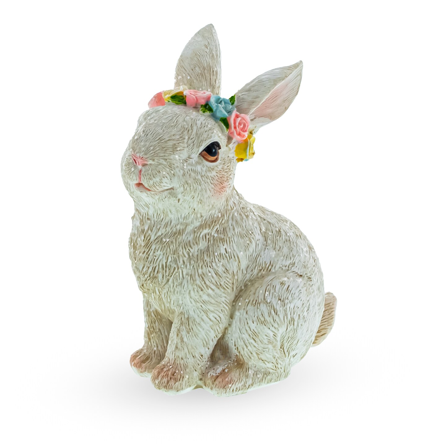 Floral Crown Bunny Figurine – Elegant Spring & Easter Rabbit Decoration ...