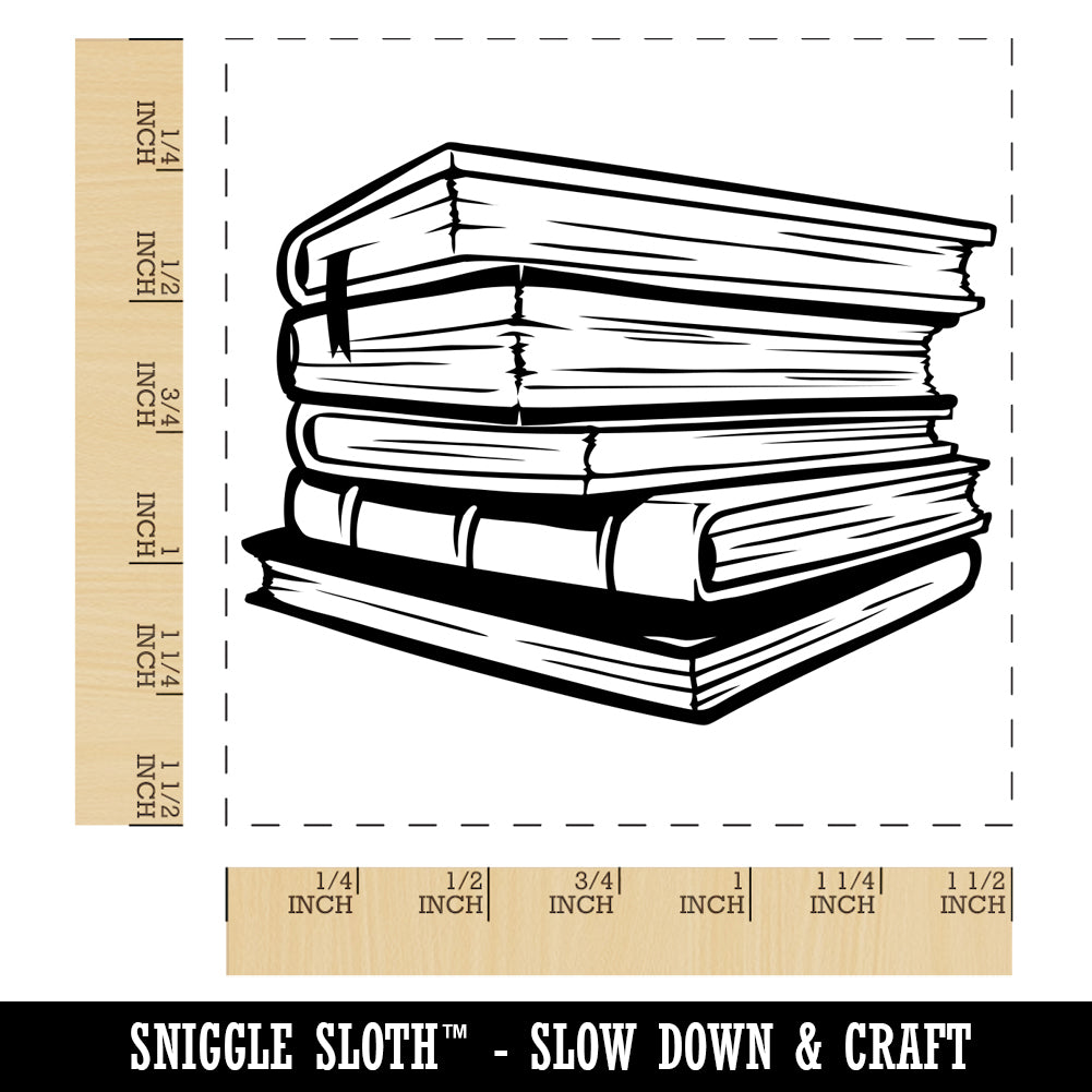Stack Pile of Books Reading Self-Inking Rubber Stamp Ink Stamper | Michaels