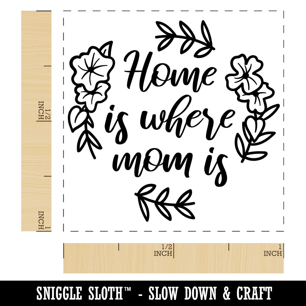 Home is Where Mom is Mother's Day Self-Inking Rubber Stamp Ink Stamper ...