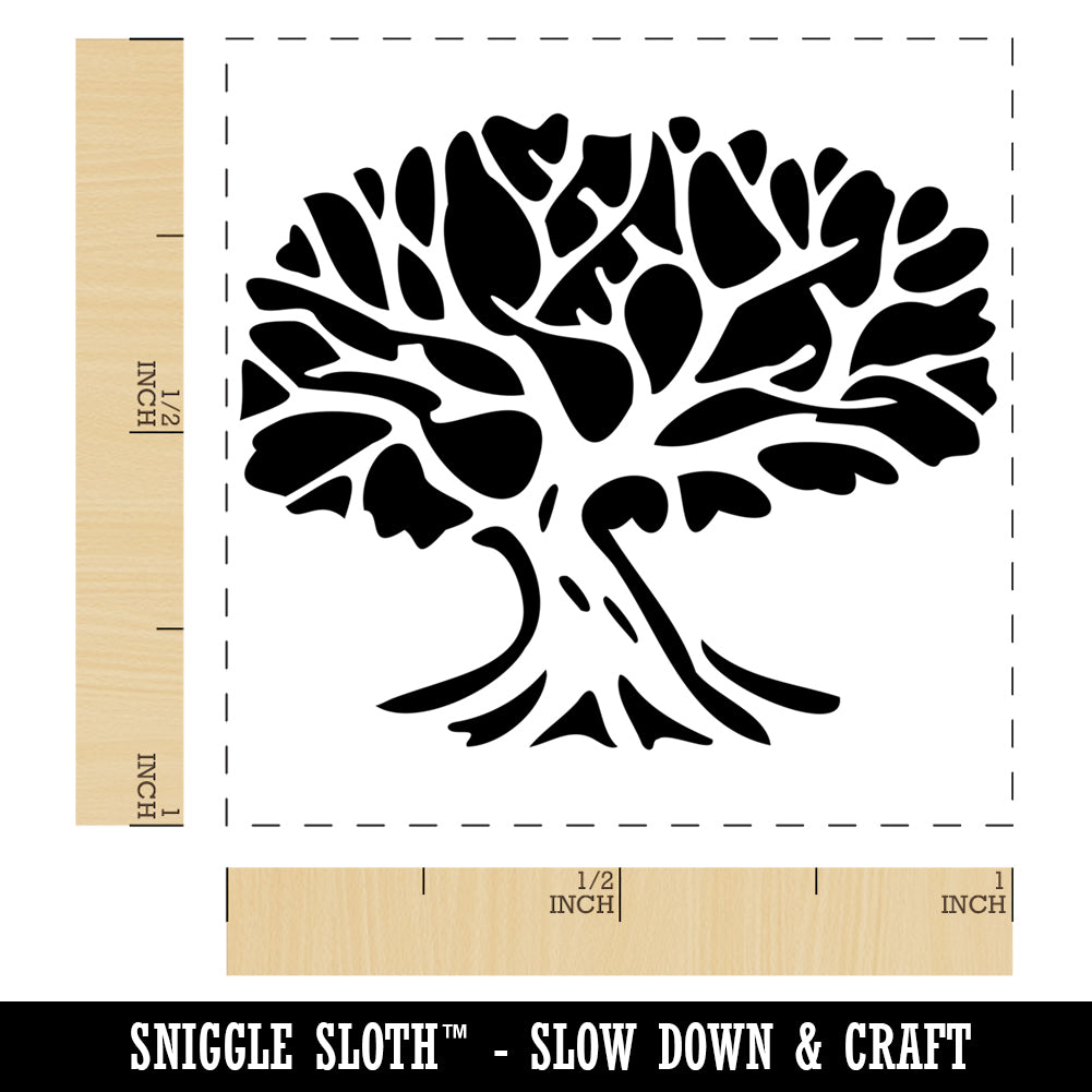 Tree with Exposed Branches and Leaves Self-Inking Rubber Stamp Ink ...