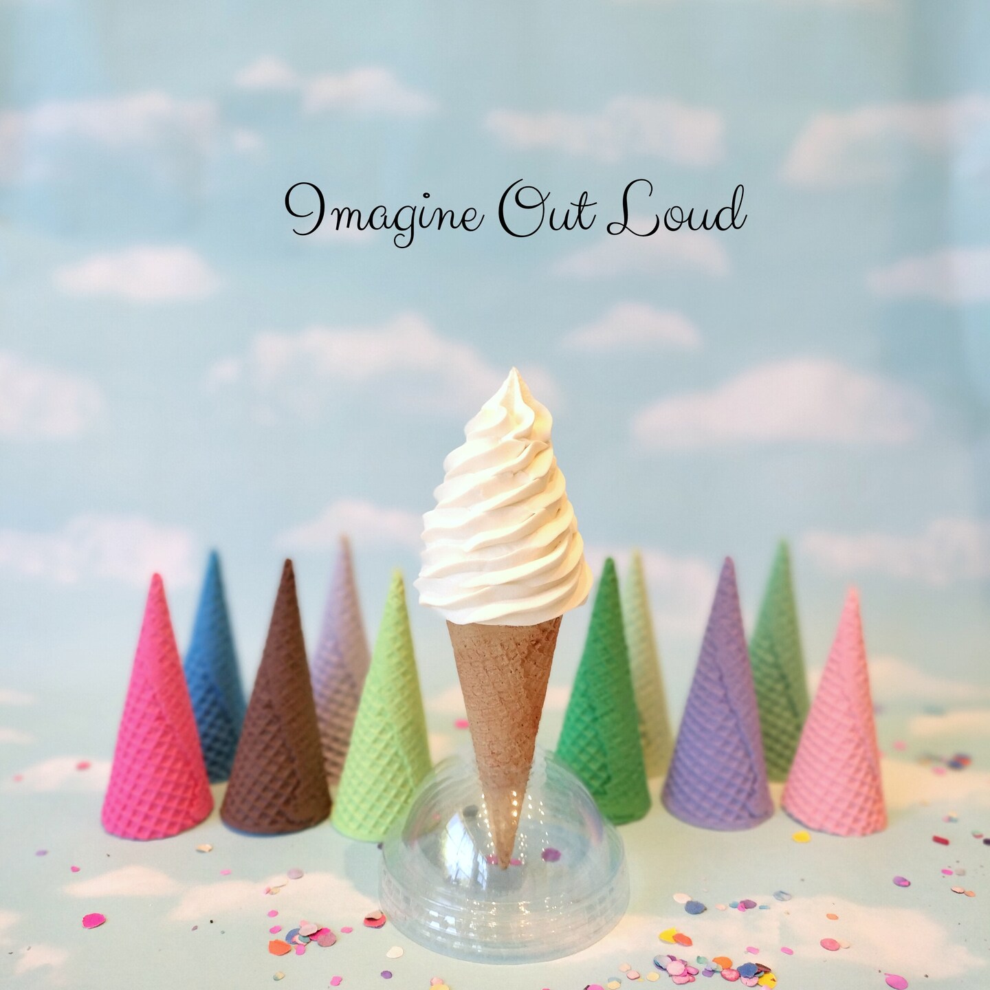 Fake Ice Cream CONE and COLOR CHOICE Soft Serve Swirl Vanilla Prop ...