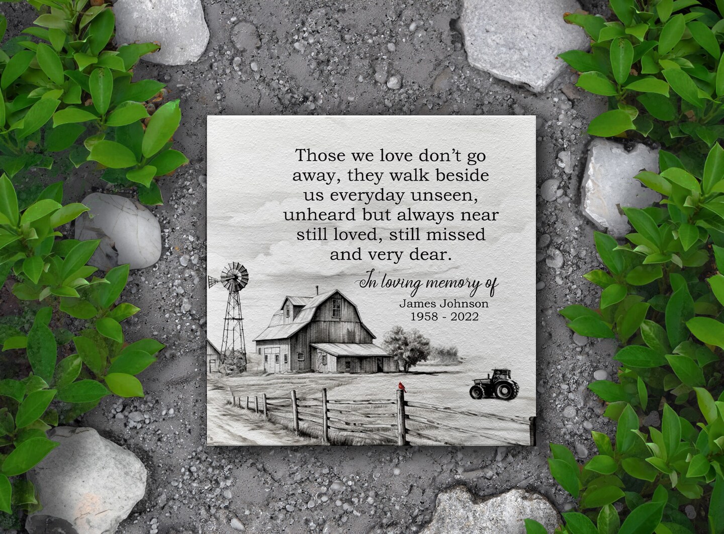 Eternal Harvest Forever in the Field, A 6x6 Farm Personalized Memorial ...