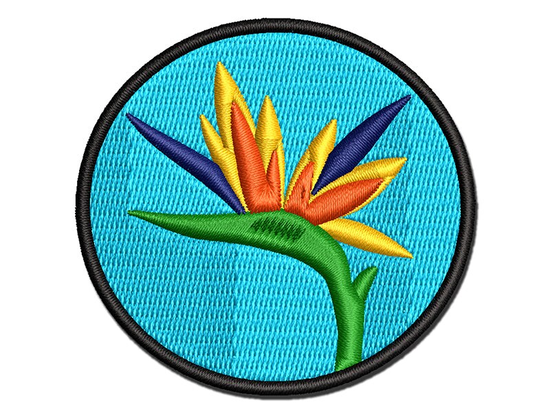 Bird of Paradise Tropical Flower Flora Multi-Color Embroidered Iron-On ...