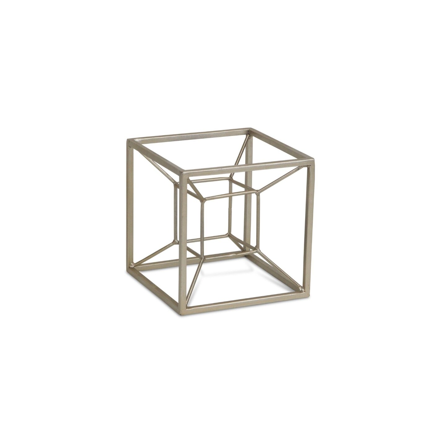 Contemporary Home Living 6" Gold Large Tesseract Tabletop Decoration ...