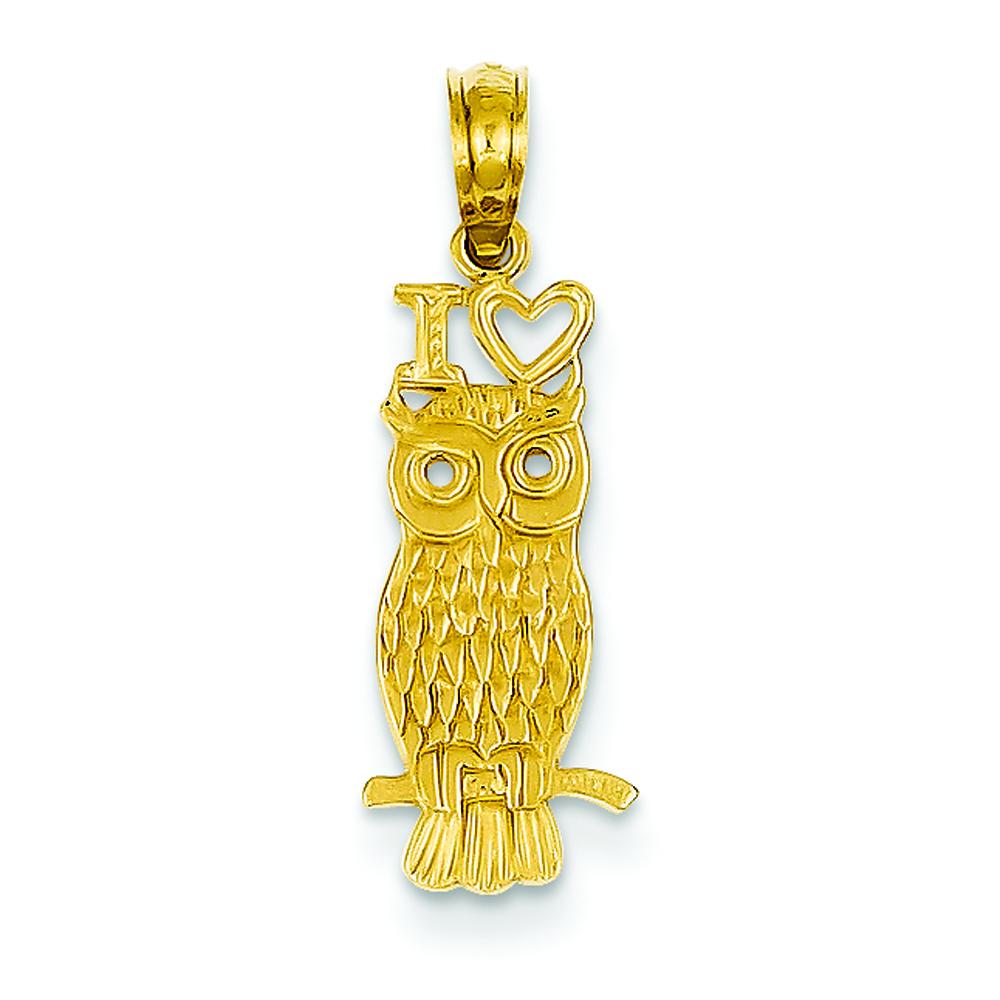 14K Gold I " Heart" Owl Pendant Charm Jewelry 23 x 8 mm | Michaels