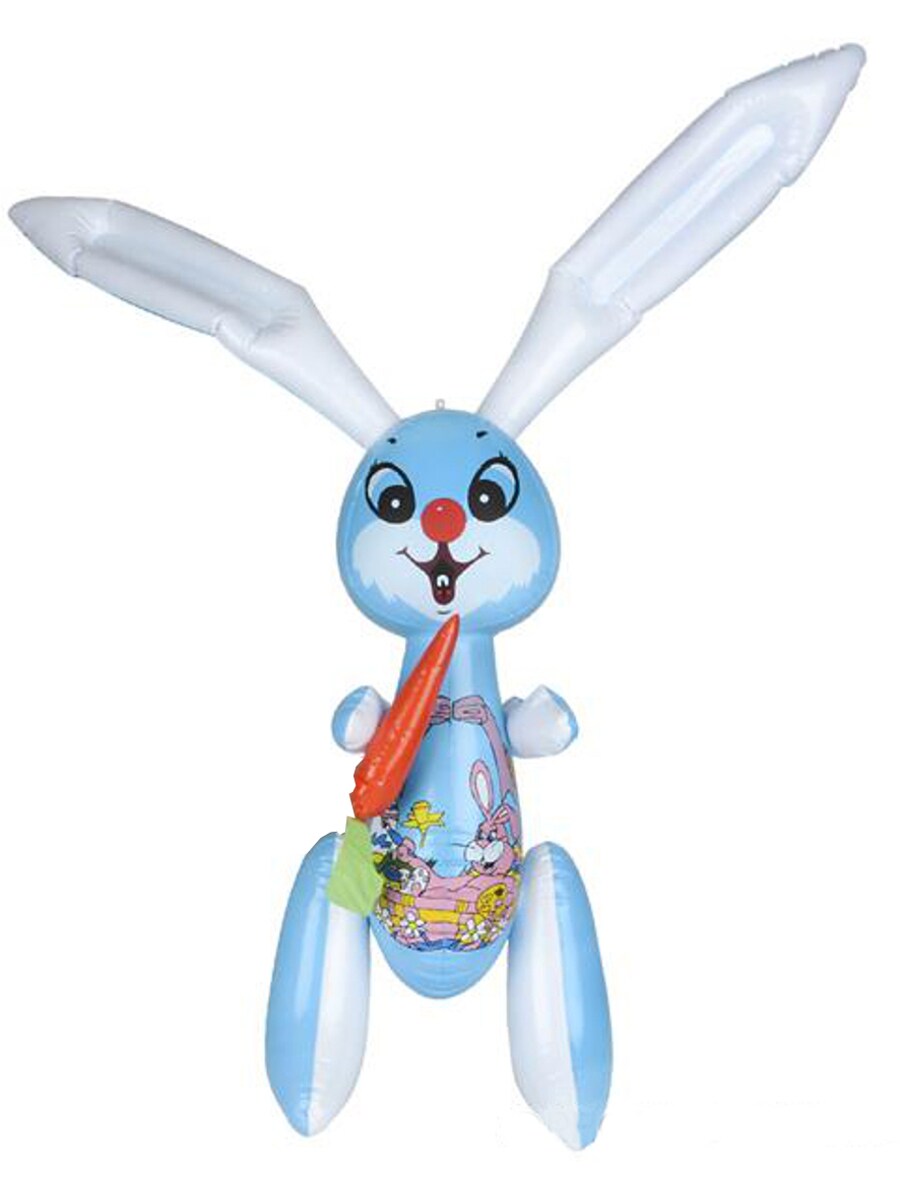 Large 40" Blue Inflatable Easter Bunny Rabbit With Carrot Toy ...