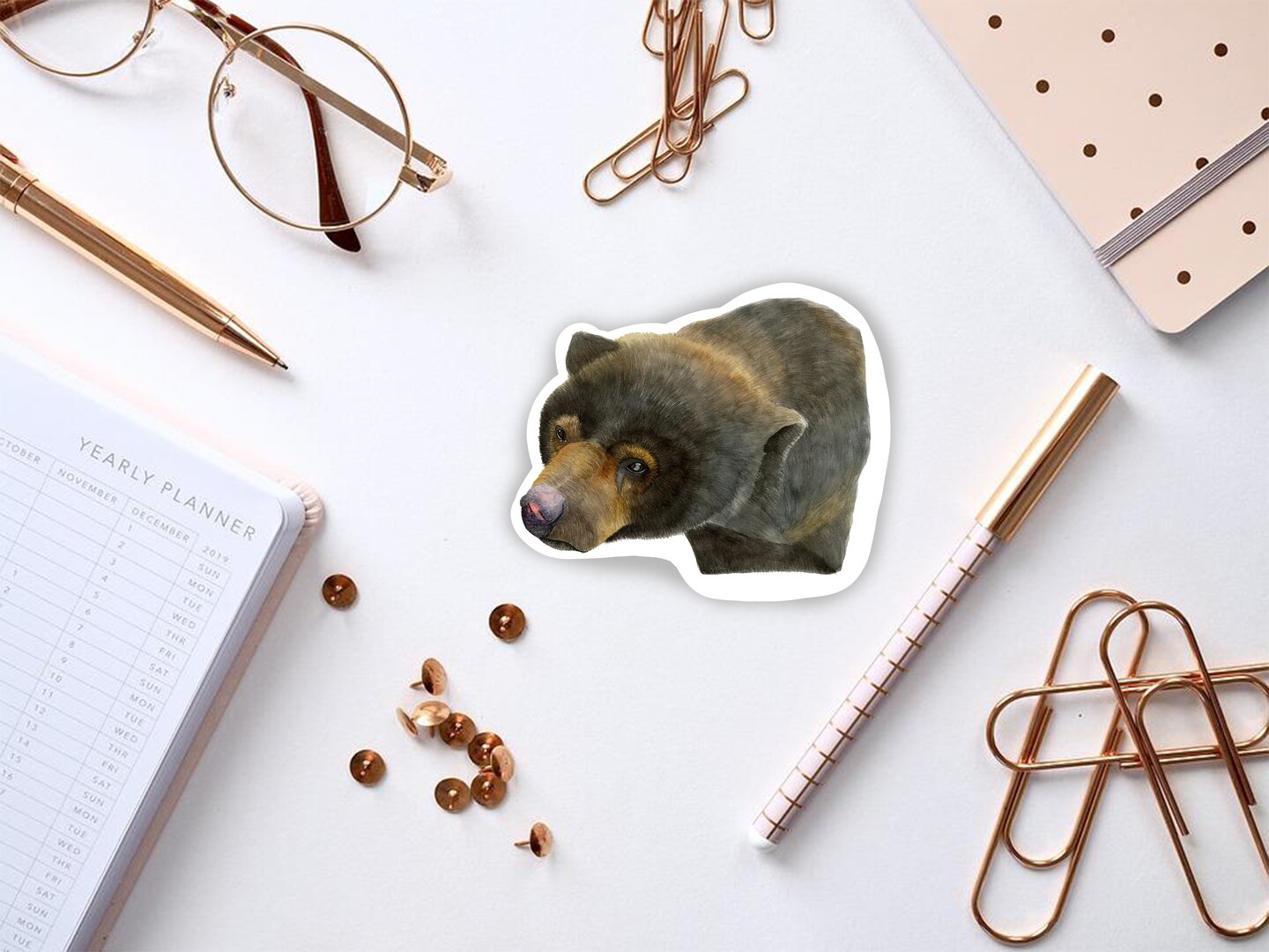 Sun Bear Sticker Bear Stickers Watercolor Sticker Laminated Vinyl Die ...