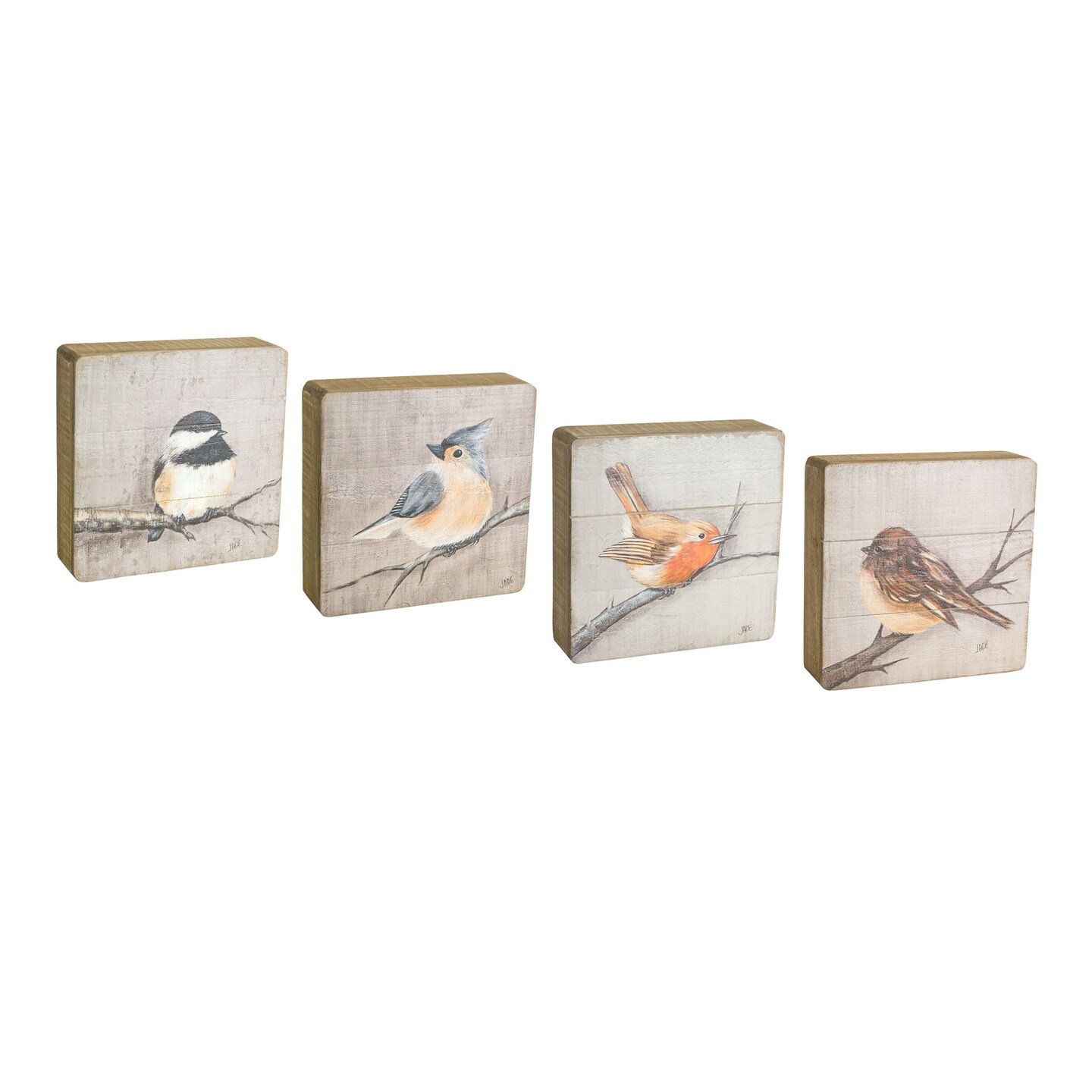 Melrose Set of 4 Bird Square Wall Plaques 8" | Michaels