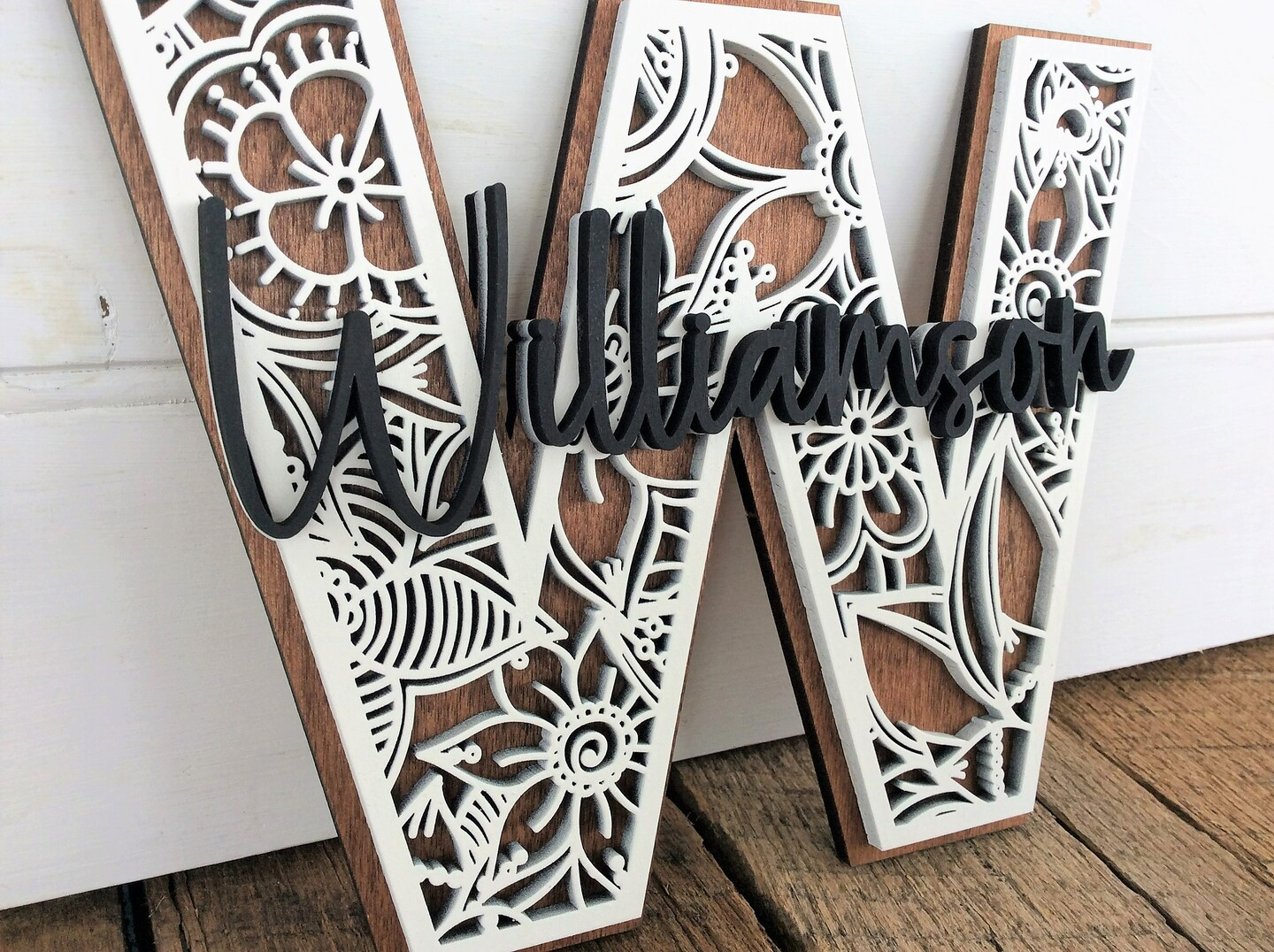 Last Name Letter Monogram, Custom Wedding Decor Sign, Wall Initial with ...