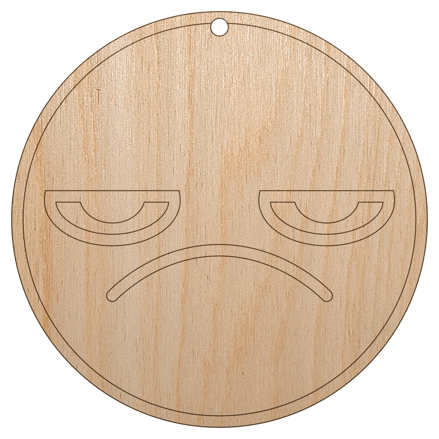 Kawaii Cute Grumpy Meh Face Unfinished Craft Wood Holiday Christmas ...
