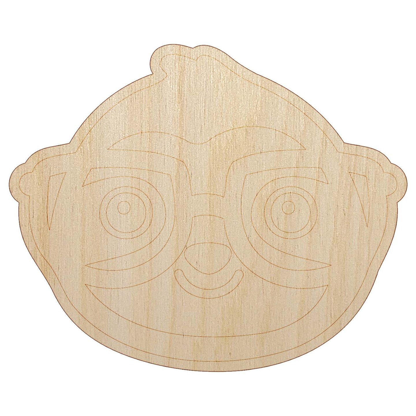Sloth Smart with Glasses Unfinished Wood Shape Piece Cutout for DIY ...