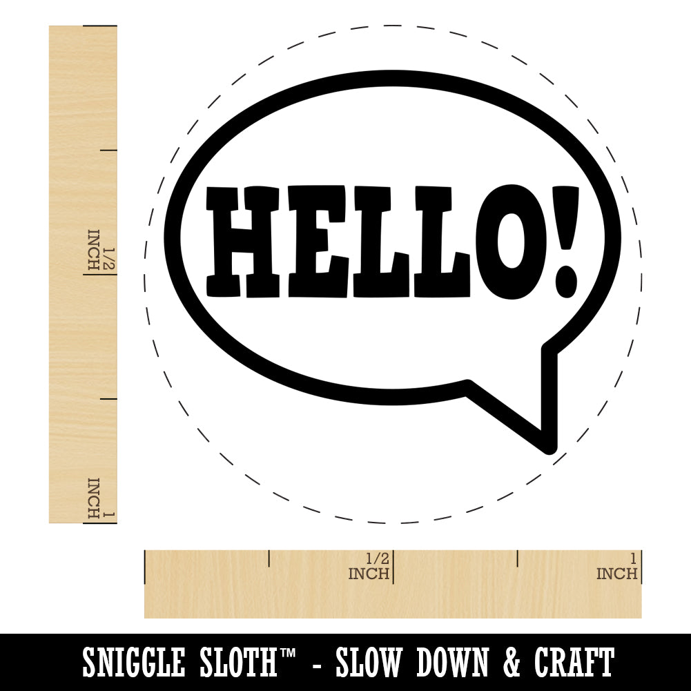 Hello in Text Callout Self-Inking Rubber Stamp for Stamping Crafting ...
