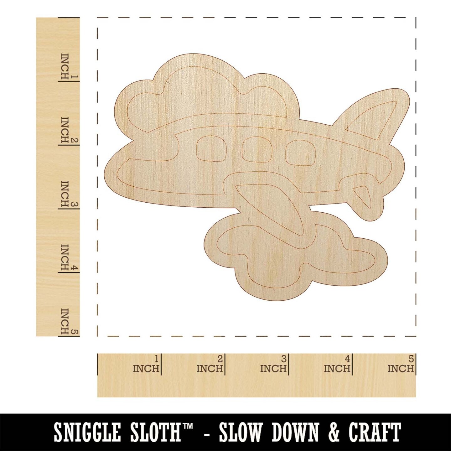 Airplane Flying Through Clouds Travel Trip Unfinished Wood Shape Piece ...