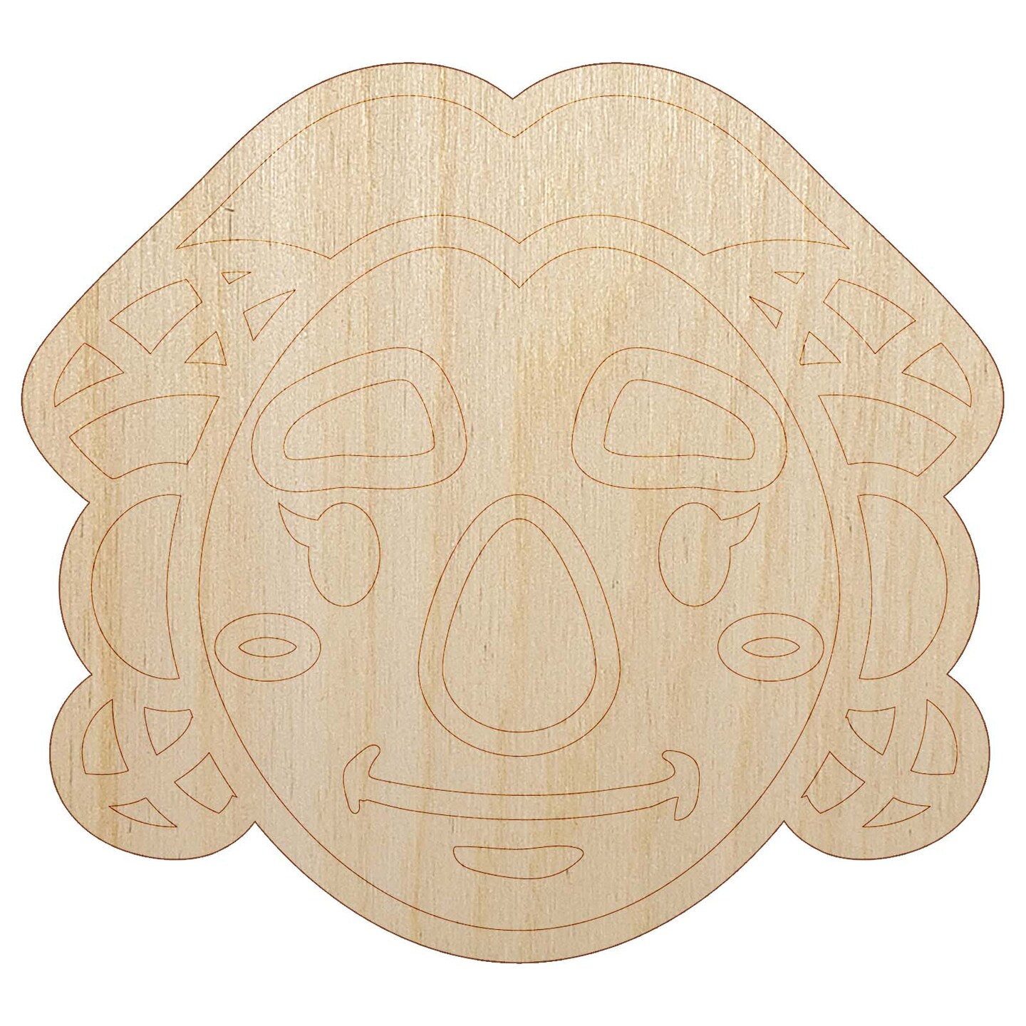 Dwarf Female Character Face Unfinished Wood Shape Piece Cutout for DIY ...