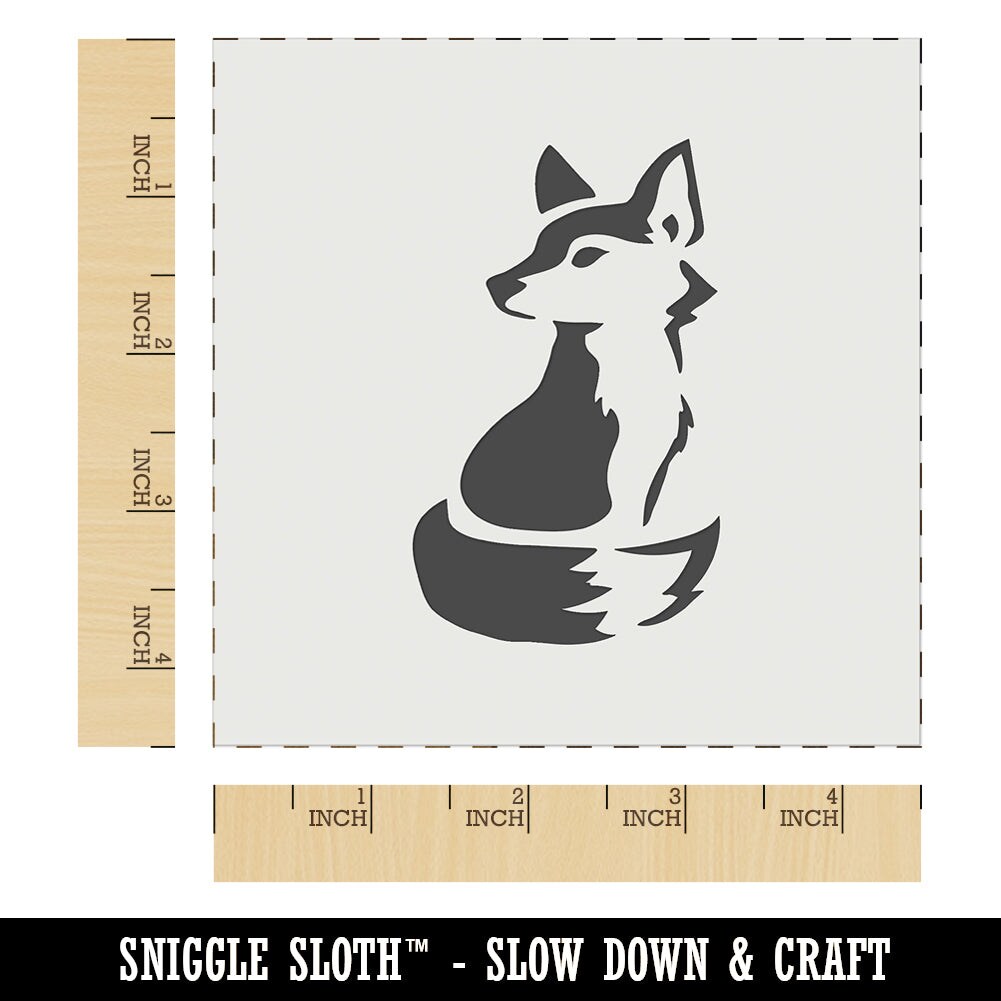 Curious Fox Sitting Looking Back Wall Cookie DIY Craft Reusable Stencil ...