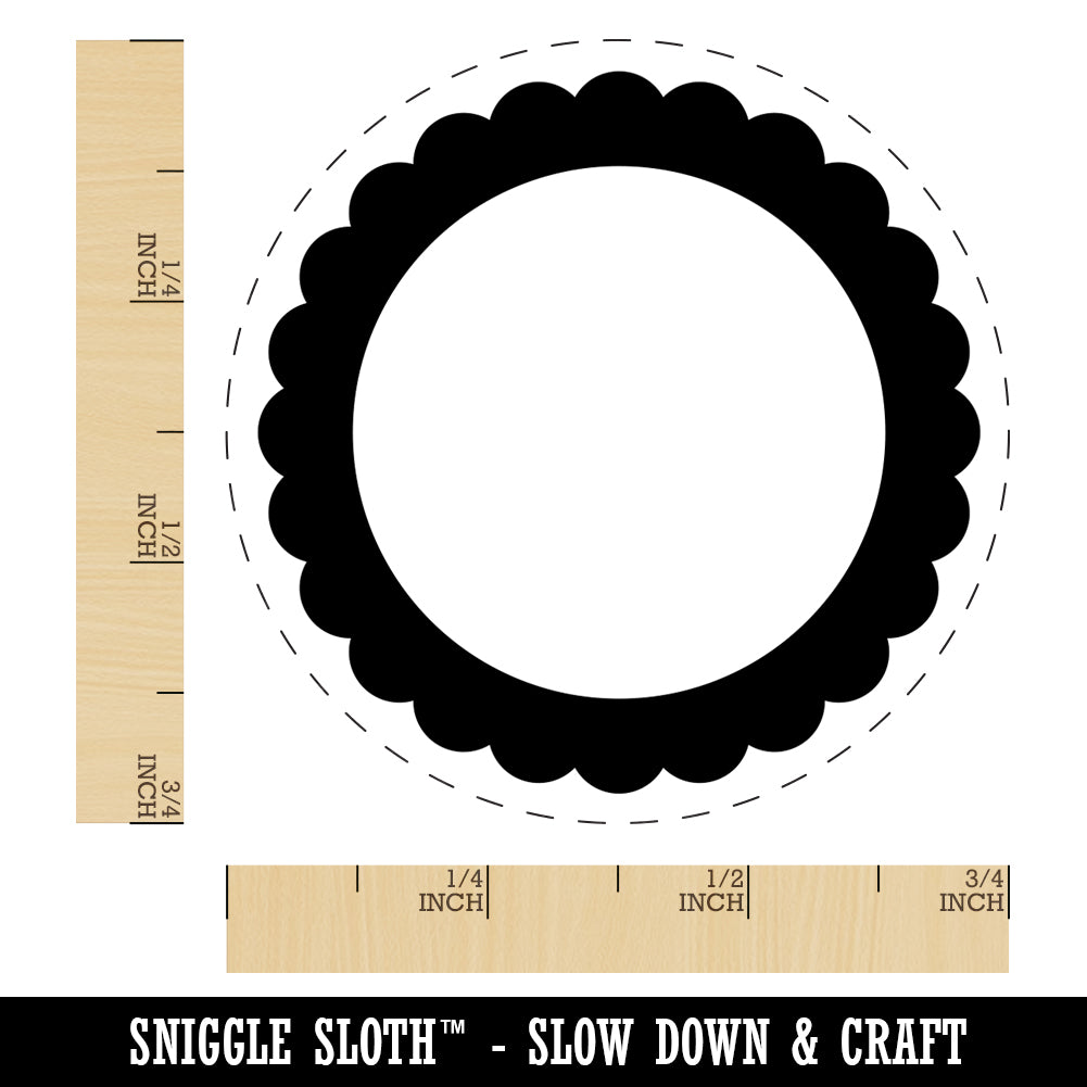 Scallop Round Frame Self-Inking Rubber Stamp for Stamping Crafting ...