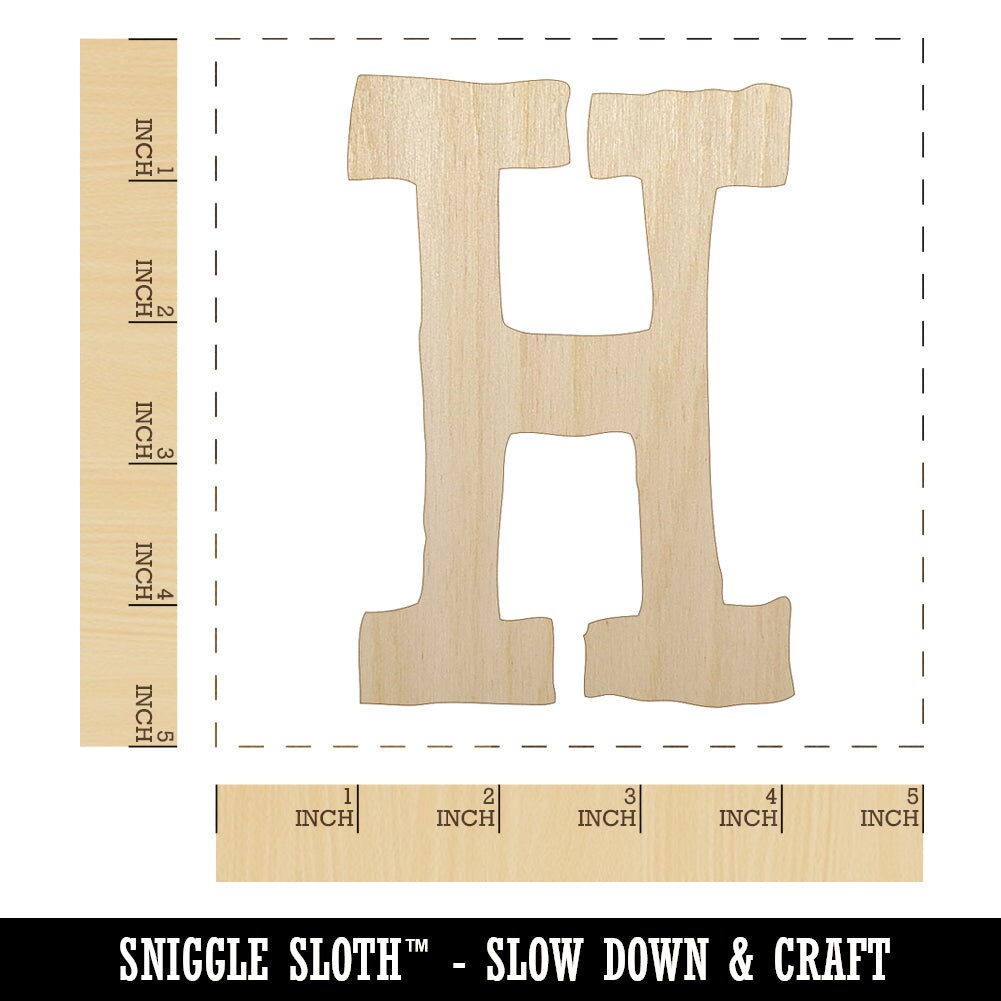 Letter H Uppercase Cute Typewriter Font Unfinished Wood Shape Piece ...