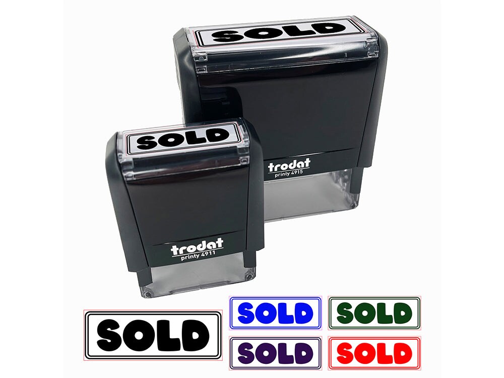 Sold Bold Self-Inking Rubber Stamp Ink Stamper for Business Office ...