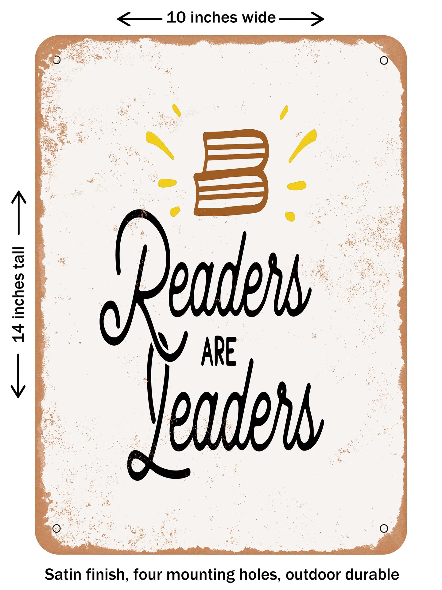 DECORATIVE METAL SIGN - Readers Are Leaders - Vintage Rusty Look | Michaels